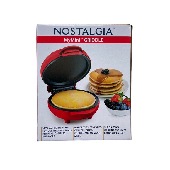 Nostalgia | Kitchen | Nostalgia My Mini Griddle Red Compact Non Stick ...